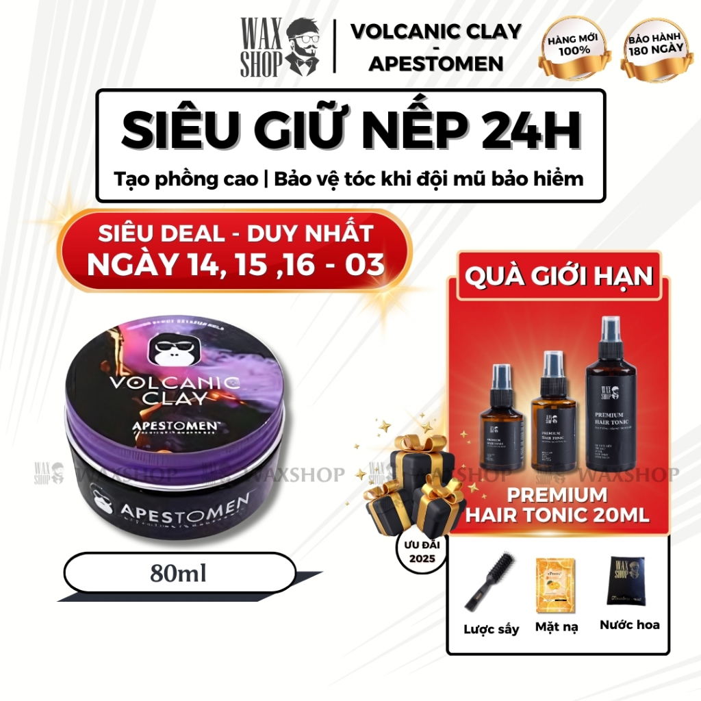 [Xã Kho] Sáp vuốt tóc Nam Volcanic Clay - Apestomen chính hãng siêu giữ ...