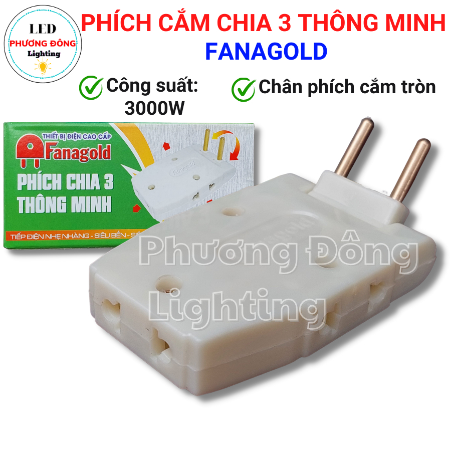 Phích cắm chia 3 thông minh 2500W Thương hiệu Fanagold | Shopee Việt Nam