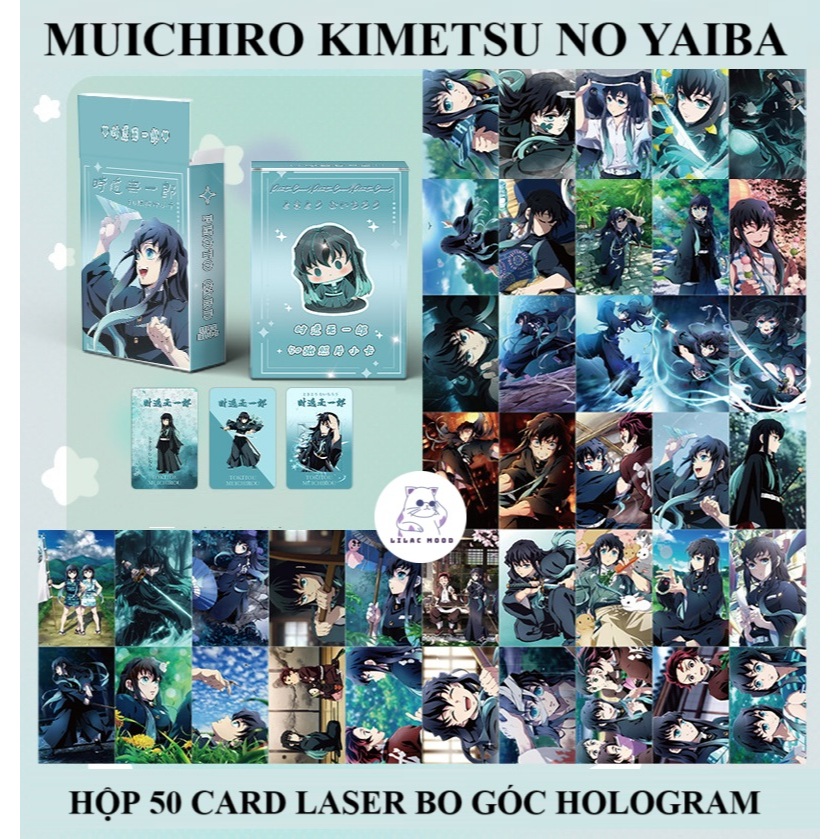 new Hộp thẻ card Muichiro Kimetsu No Yaiba Hà Trụ lomolaser 50 tấm (mới ...