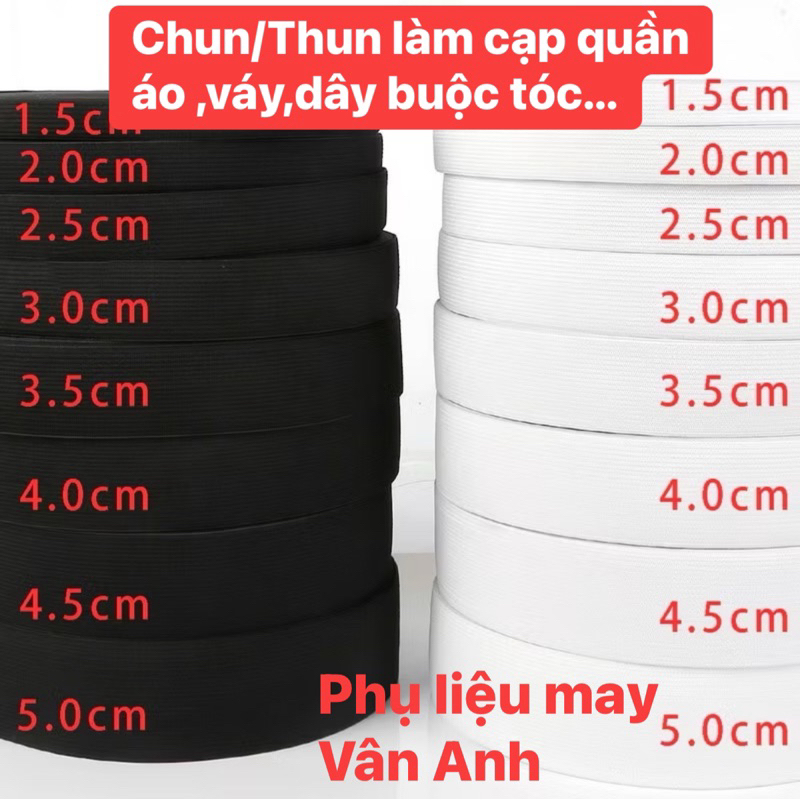 [Bó 10mét ]CHUN/THUN quần Nhật bản các size 1cm,2cm,2,5cm,3cm,3,5cm,4cm,4,5cm,5cm-Phụ liệu may ...