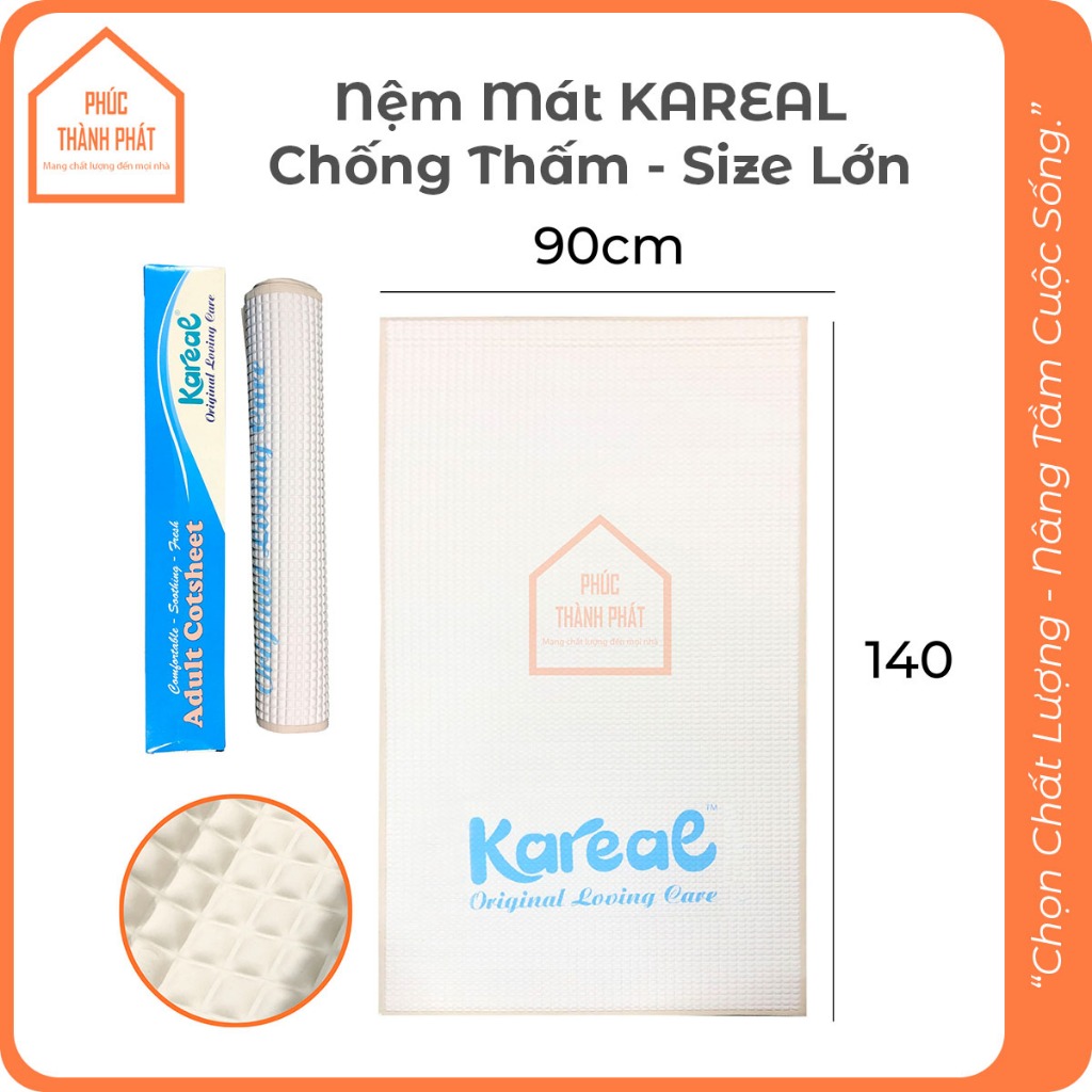 Nệm Nằm Mát Lưng Chống Thấm KAREAL 90x140 Cho Người Lớn Người Già Bệnh ...