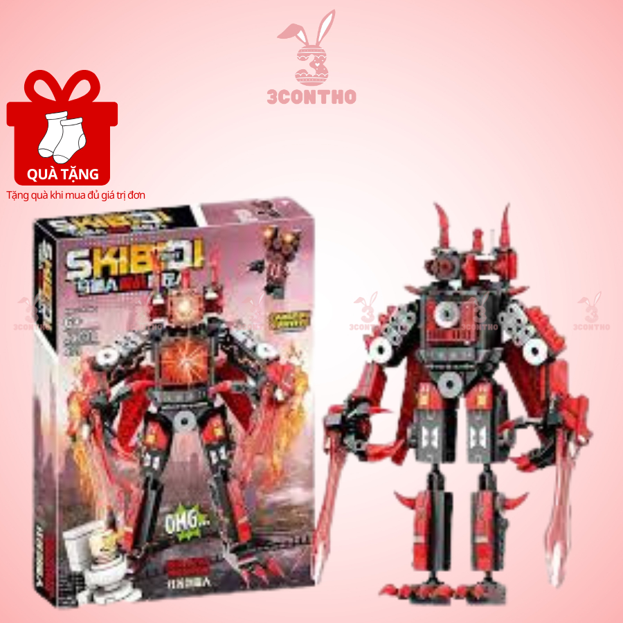 Skibidi Toilet Đồ Chơi Lắp Ghép Red Devil Monitor Man 473 Chi Tiết ...