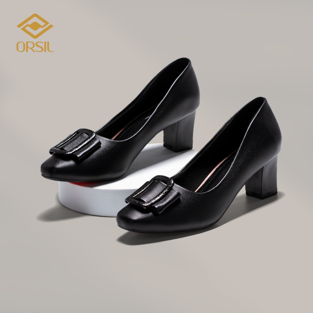 Giày cao gót nữ ORSIL 5 phân màu đen | Shopee Việt Nam