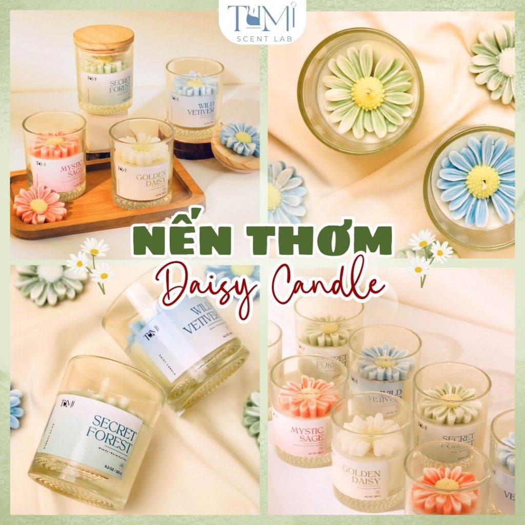 Nến Thơm Hoa Cúc TUMI, Daisy Candle, Nến Thơm Thuỷ Tinh Làm Quà Tặng ...