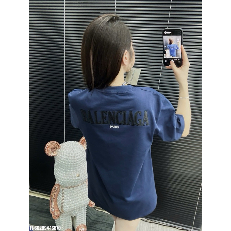 Áo Phông Balen Logo Da Thêu Nổi Nam Nữ Siêu Hot | Shopee Việt Nam