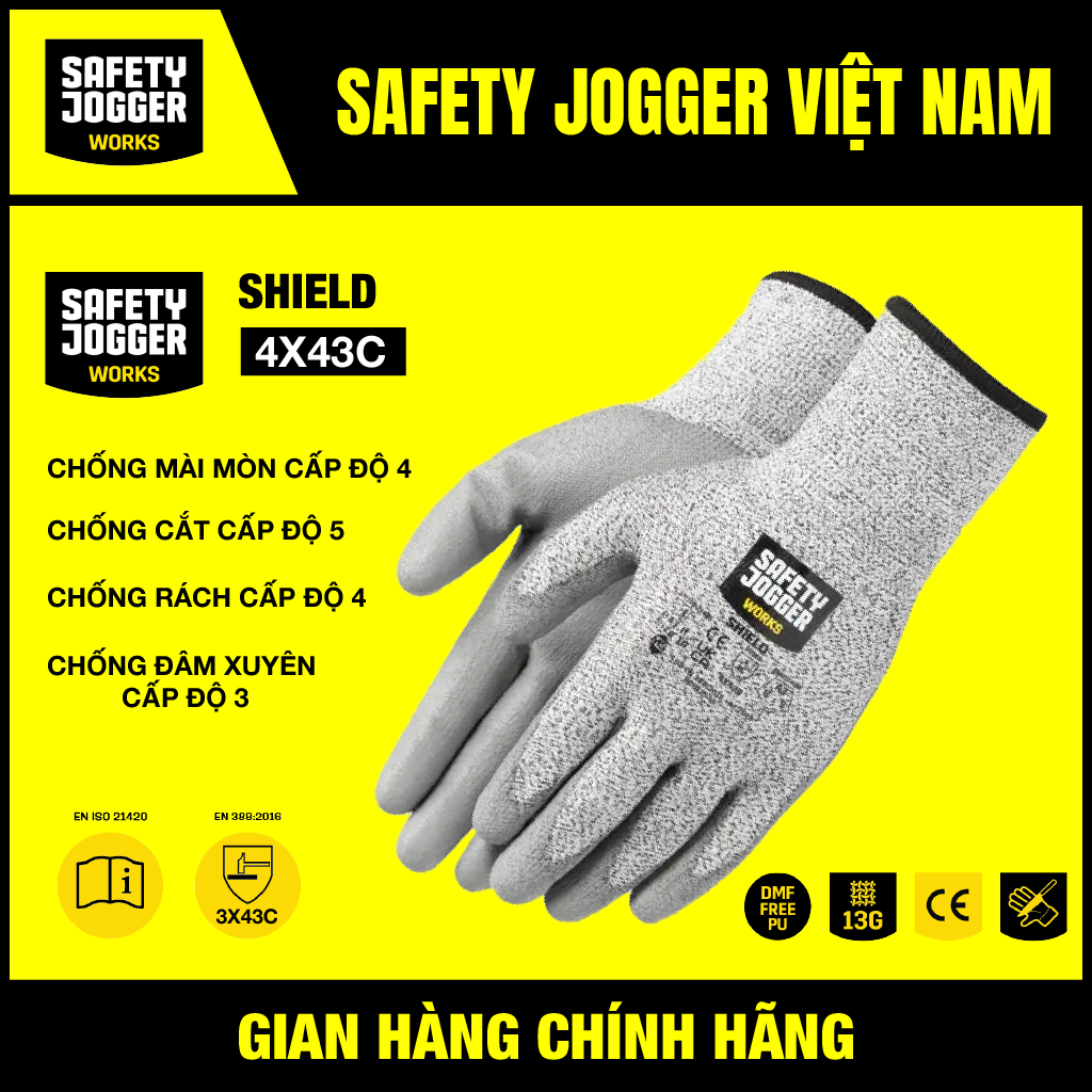 [CHÍNH HÃNG] Găng Tay Chống Cắt Safety Jogger Shield Cấp Độ 5 Bảo Vệ ...