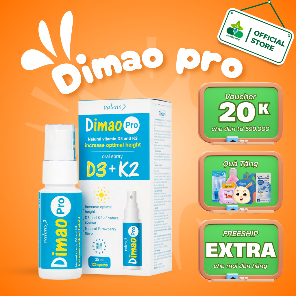 Dimao Pro Oral Spray Bổ Sung Vitamin D và Vitamin K2 Tăng Cường Hấp Thu ...