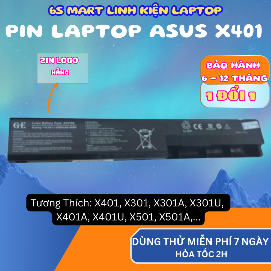 Pin Laptop Asus X401 X301 X301A X301U X401A X401U X501 X501A - Hàng mới ...