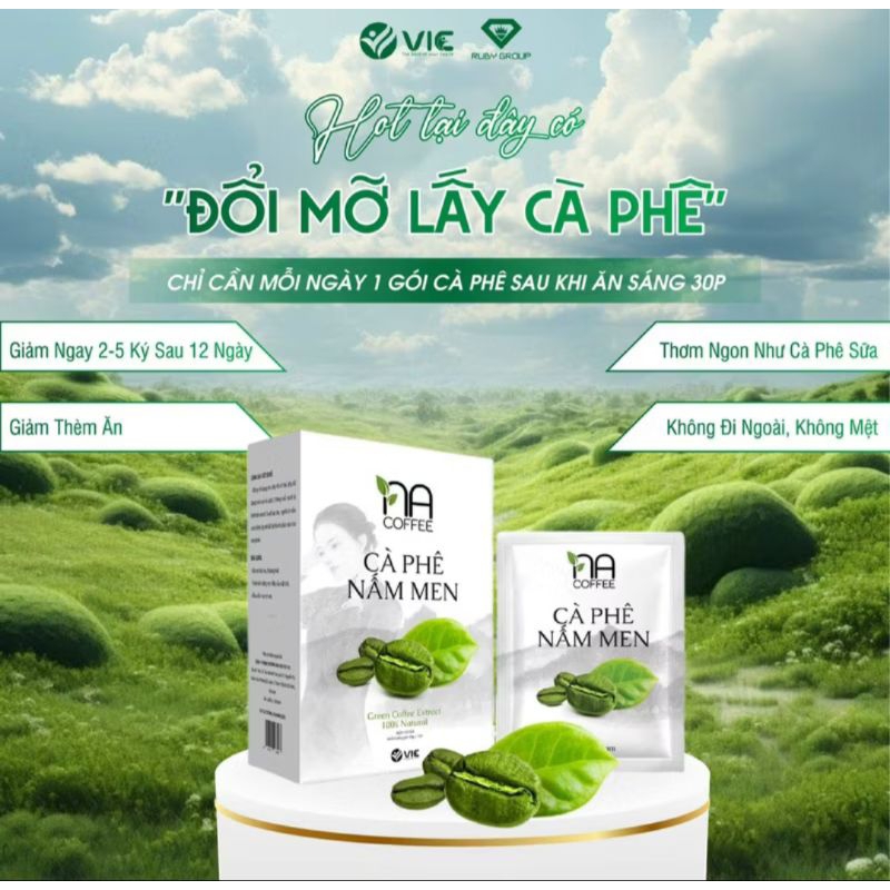 [Chính Hãng HCM]Cà Phê Nấm Men_NA COFFE_VIC ORGANIC Hộp Nguyên 12 gói ...