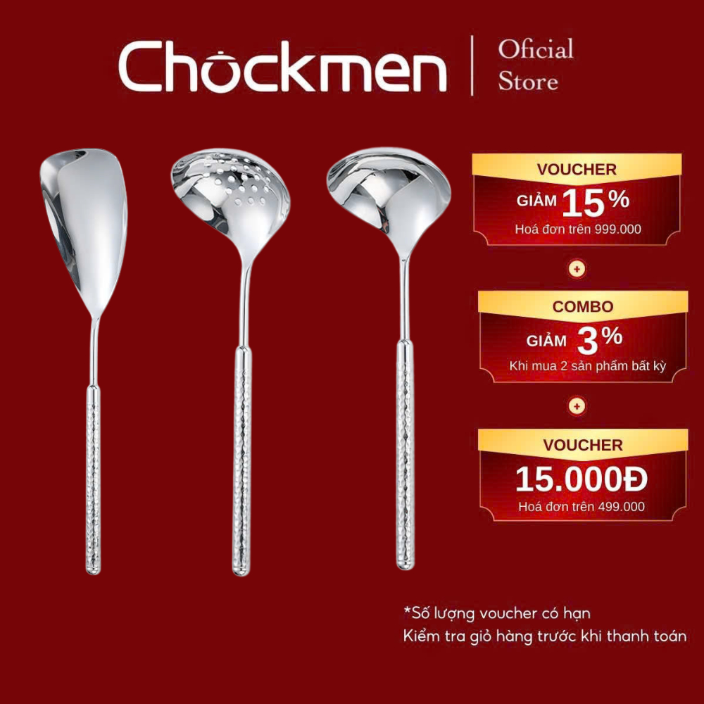 Muôi Canh Muôi Sệt CHOCKMEN Inox 18/10 Cao Cấp Muỗng Thủng Muôi Vớt Vá ...