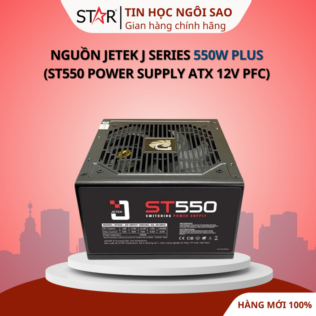 Nguồn Jetek J Series 550W Plus (ST550 POWER SUPPLY ATX 12V PFC) - Bảo hành 36 tháng | Shopee ...