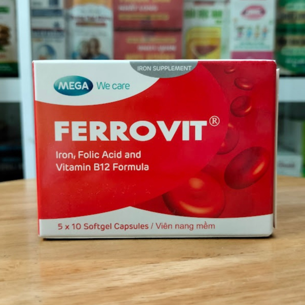 Viên bổ máu Ferrovit MEGA We care phòng ngừa thiếu máu do thiếu sắt (5 ...