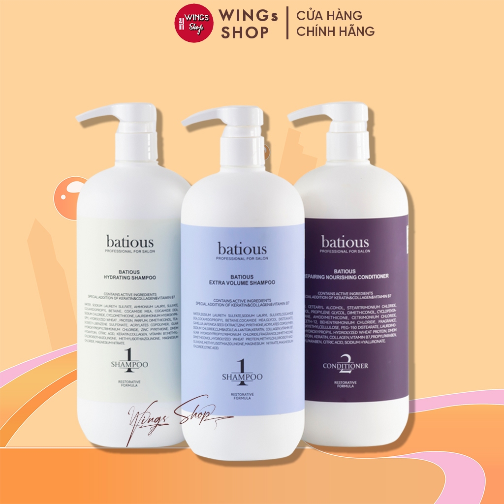 Cặp Dầu Gội Xả Batious Phục Hồi Hư Tổn Đa Tầng, Tái Tạo Nang Tóc, Ngăn ...