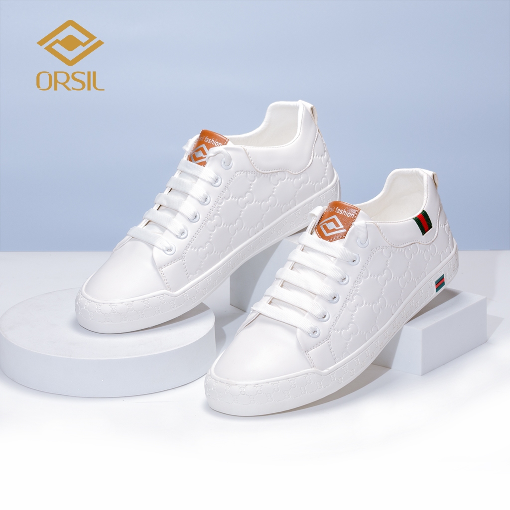 Giày nam trắng cao cấp ORSIL mã G-H02 2 màu đen - trắng | Shopee Việt Nam