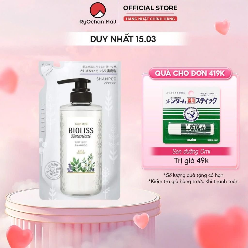 Dầu Gội Thảo Dược Dưỡng Ẩm Kose Salon Style Bioliss Botanical Shampoo ...