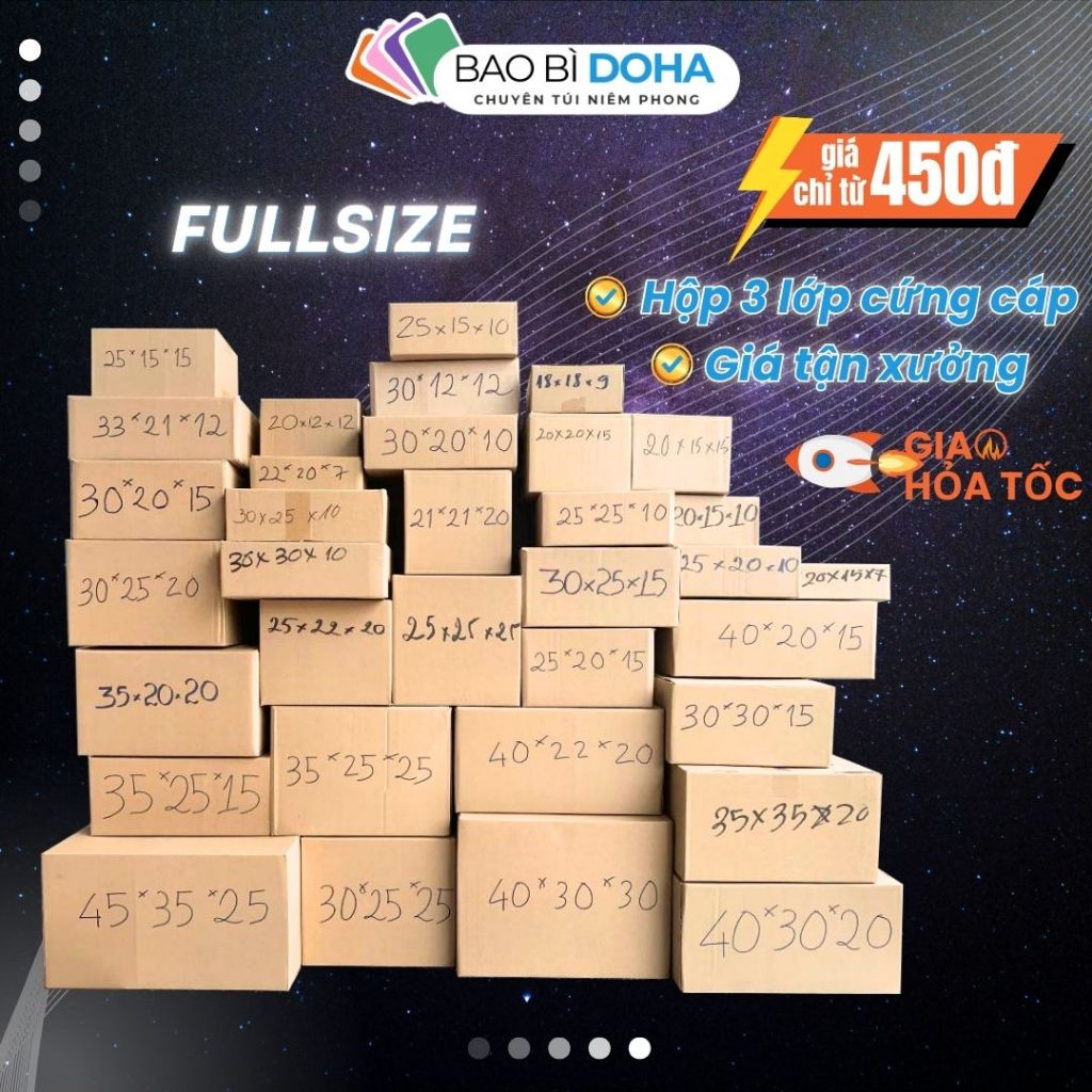 Hộp carton đóng gói hàng hóa NHIỀU KÍCH THƯỚC tiết kiệm siêu cứng cáp ...