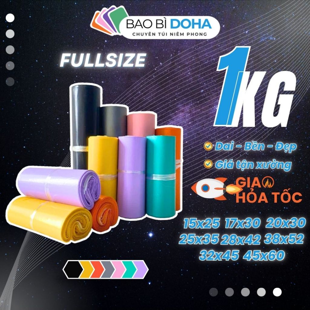 [1KG] Túi Niêm Phong Đóng Hàng ĐỦ MÀU, ĐỦ KÍCH THƯỚC Đóng Gói Nhanh Giá ...