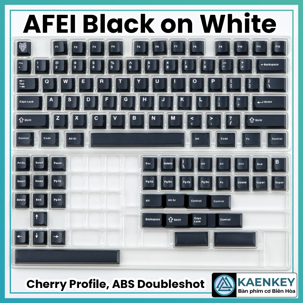 Keycap AFEI White on Black, ABS Doubleshot, profile cherry cho bàn phím ...