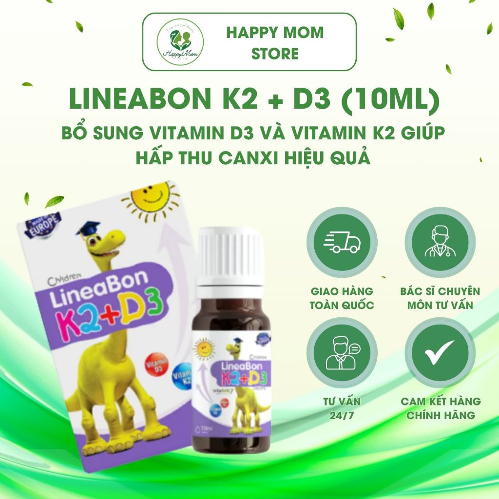 [CHÍNH HÃNG] LINEABON K2 + D3 BỔ SUNG VITAMIN D3 VÀ VITAMIN K2 (10ML ...