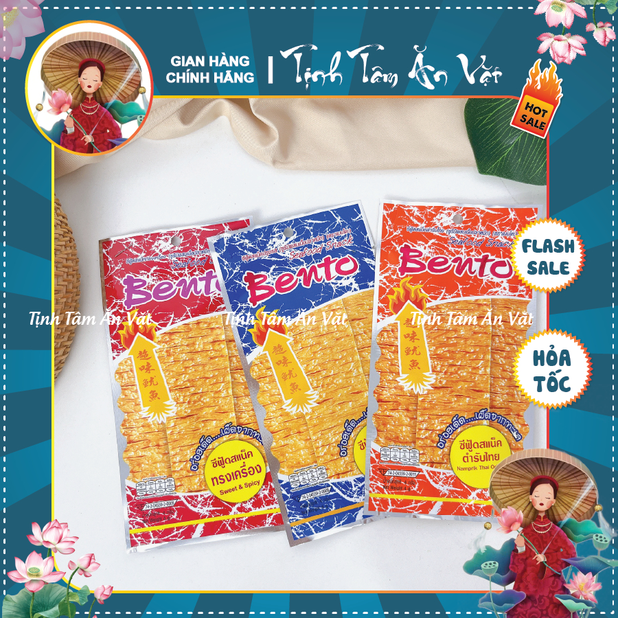 Mực Bento Gói 4g Snack Mực Bento Thái Lan Đủ 3 Vị Mực Bento Siêu Cay ...