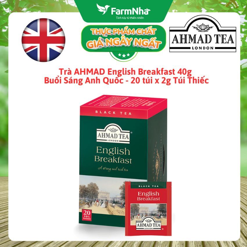 Trà Ahmad English Breakfast Tea 40g 20 túix2g Túi Thiếc - Trà Đen Đậm ...
