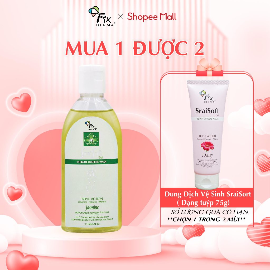 Gel Vệ Sinh Phụ Nữ FIXDERMA SraiSoft Gel Jasmine (Hoa Lài) Khử Mùi, Giữ ...