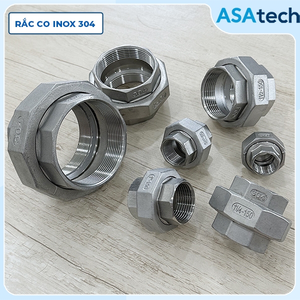 Rắc Co Inox Ren Trong, Đầu Nối Rắc Co Ren Trong Inox 304 phi 21-27-34 ...