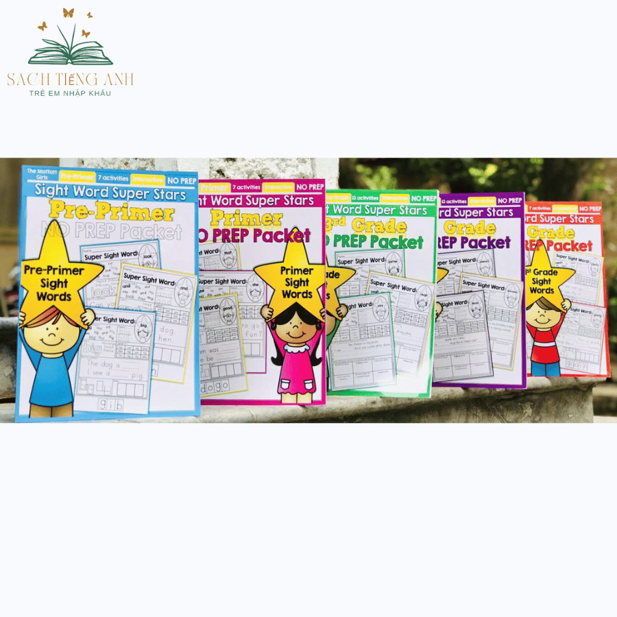 Sách - Sight Word Super Stars bộ 5 quyển 5 cấp độ | Shopee Việt Nam