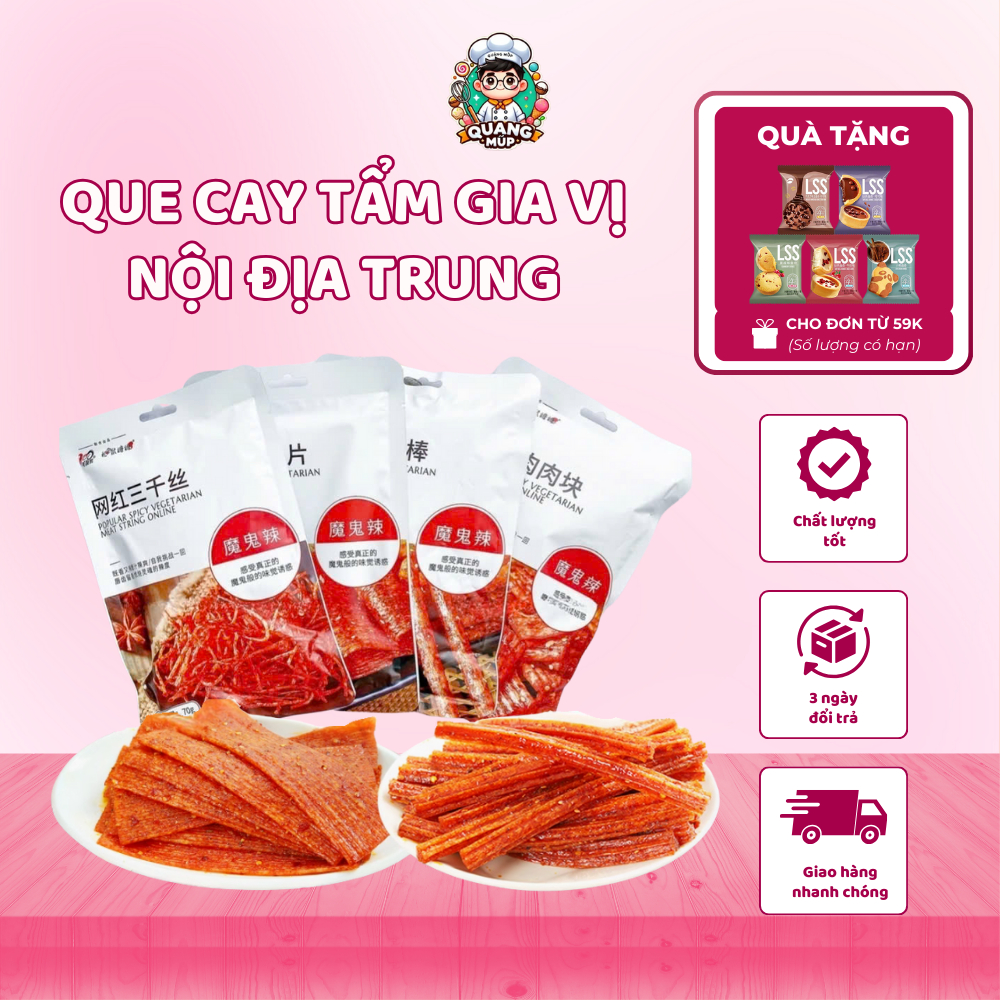 Que cay ăn vặt nội địa Trung, tăm cay tẩm vị ăn liền siêu ngon - Bánh kẹo Quang Mập | Shopee ...