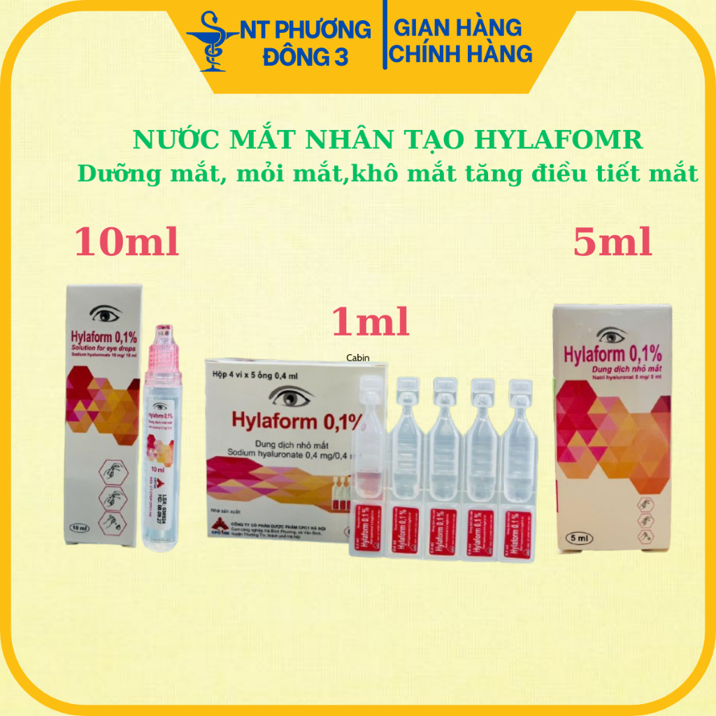 Nước mắt nhân tạo Hylaform 5ml 10ml giúp mắt hết khô mỏi | Shopee Việt Nam