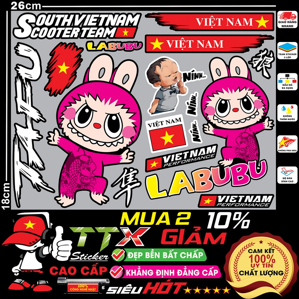 tem dán xe điện labubu siêu hót trend - team, icon, sticker, hình dán ...