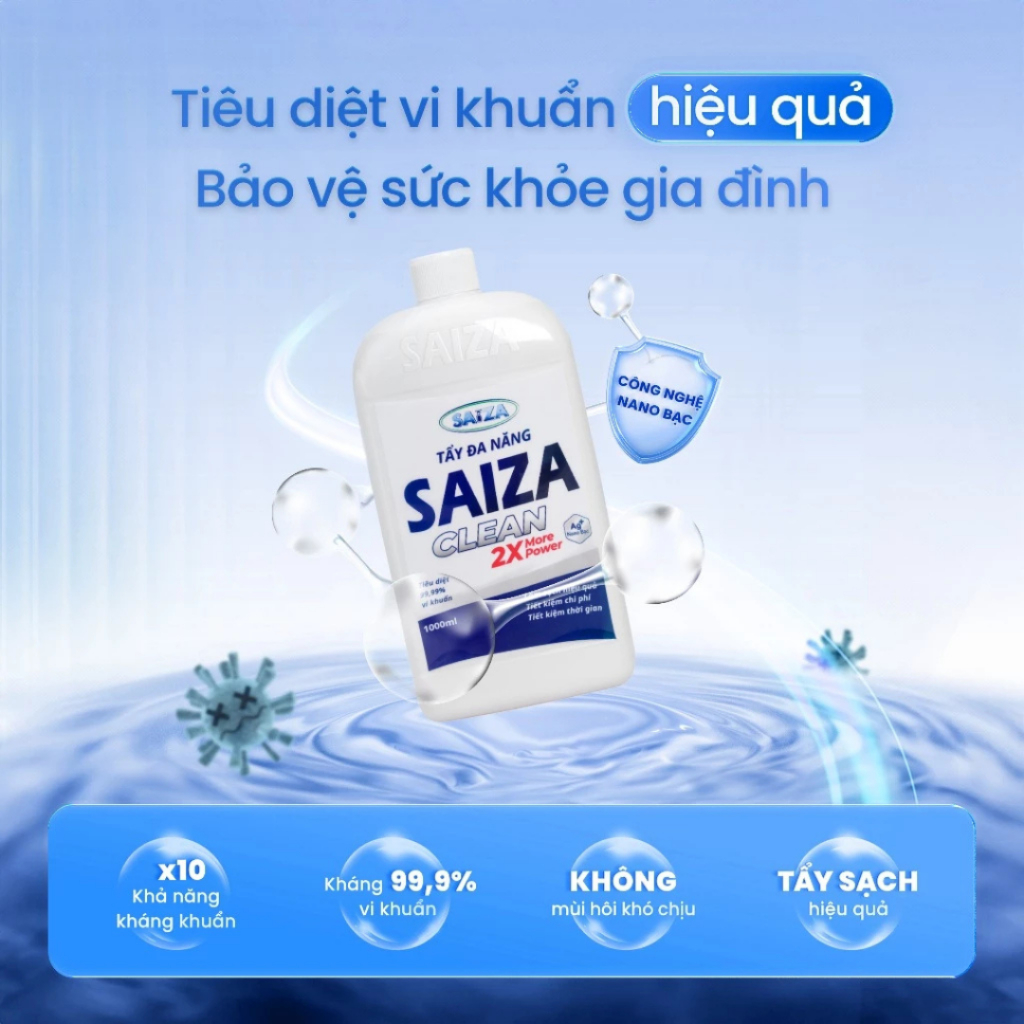 CHAI NƯỚC TẨY ĐA NĂNG SAIZA 1 Lít - Vệ sinh nhà cửa, tẩy sạch khử khuẩn ...