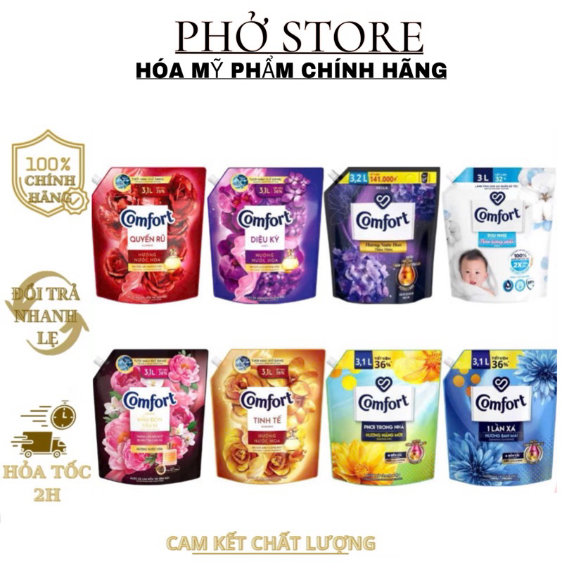 Nước Xả Vải Comfort Túi 3.1L Thơm Mát Gấp 10 Lần / Hương Nước Hoa 100 ...
