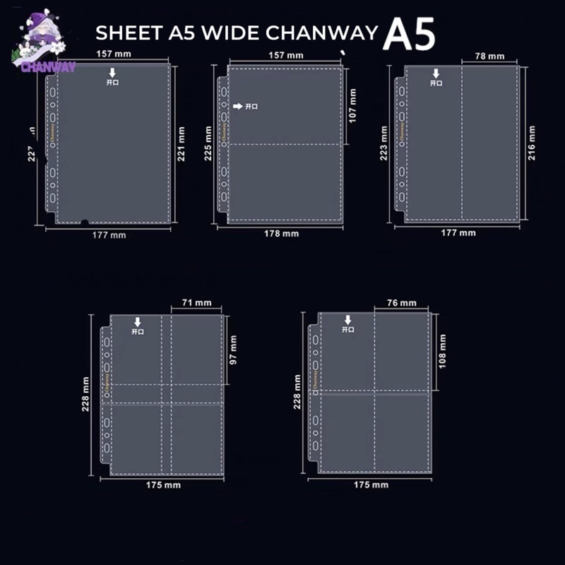[CÓ SẴN] SHEET A5 WIDE A5+ A5 RỘNG CHANWAY DÀNH CHO BINDER A5 WIDE LƯU ...