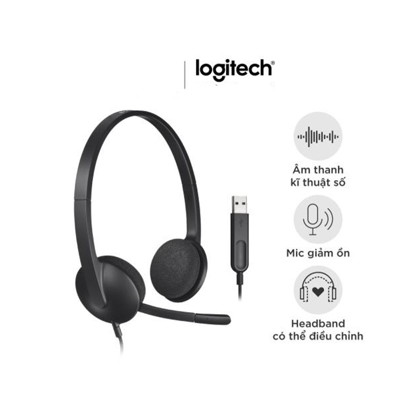 [Chính hãng] Tai nghe có micro Logitech H340, kết nối cổng USB, Hàng ...