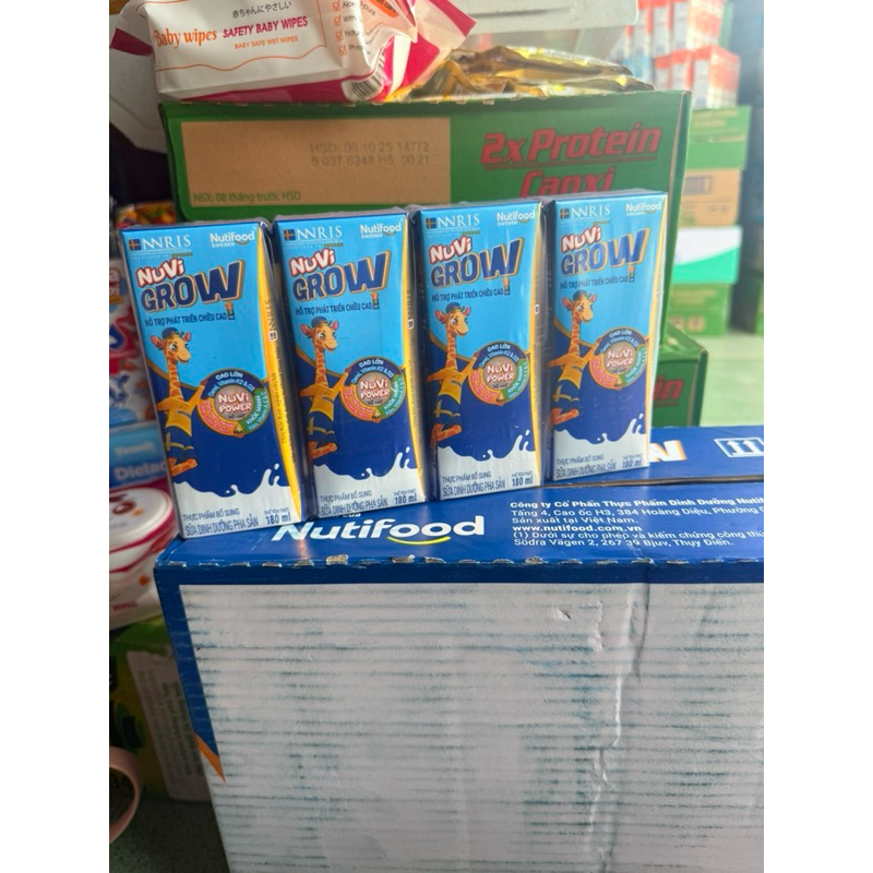 HSD:14/5/2025Thùng 48 hộp sữa pha sẵn Nutifood NuVi Grow 180 ml (từ 2 ...