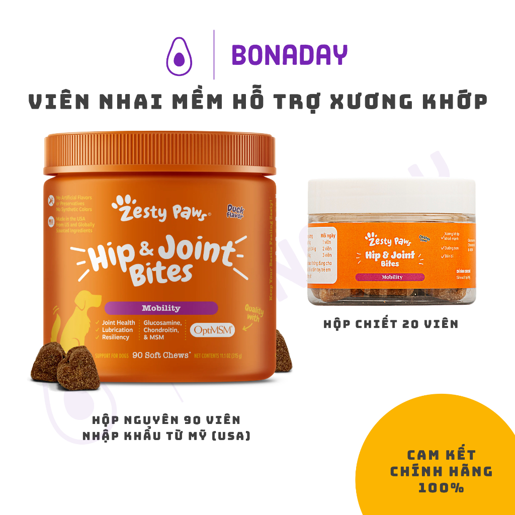 VIÊN NHAI MỀM HỖ TRỢ VẬN ĐỘNG HÔNG XƯƠNG SỤN KHỚP CHO CHÓ ZESTY PAWS ...