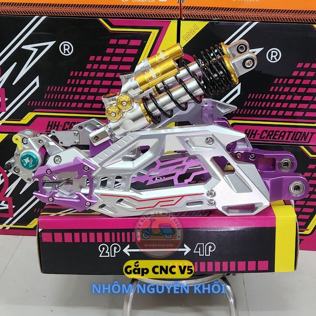 Gắp CNC V5 Nhôm Nguyên Khối, Càng sau cho xe điện, độ hoàn thiện cao ...