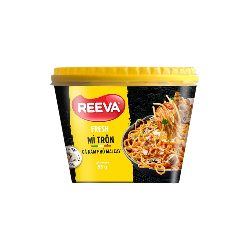 Thùng 12 tô mì trộn Reeva Fresh vị gà nấm phô mai cay 90g | Shopee Việt Nam