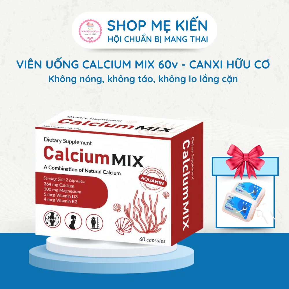 (Shop mẹ Kiến) Viên uống Canxi hữu cơ Calcium Mix 60v - Bổ sung Canxi ...