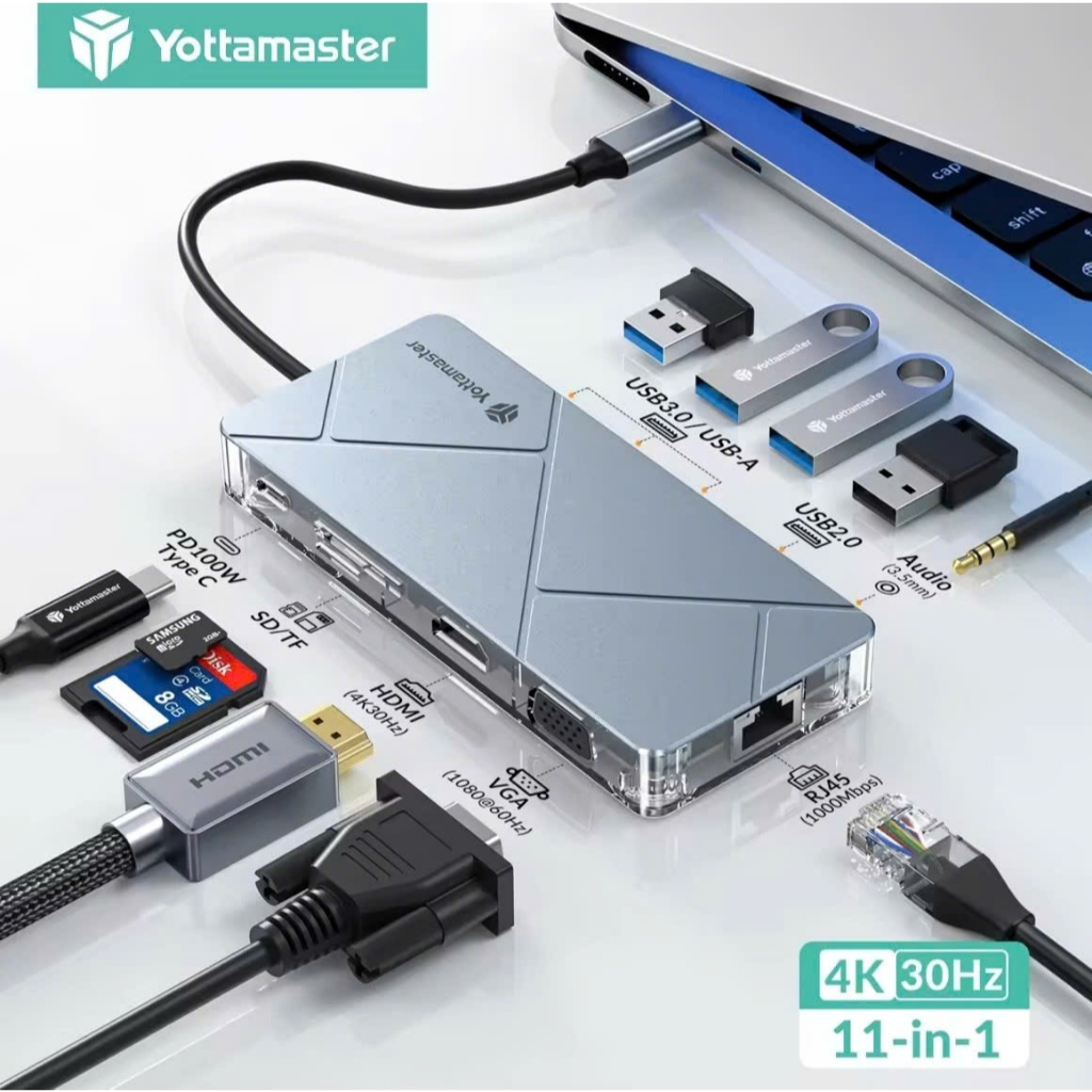 [ECO-TECK x YOTTAMASTER] Bộ HUB Chia Cổng YOTTAMASTER 11 IN 1 Type C ...