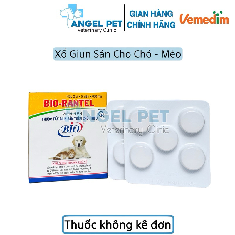 BIO RANTEL Viên Tẩy Giun Sán Cho Chó Mèo - 1 Hộp 10 Viên | Shopee Việt Nam