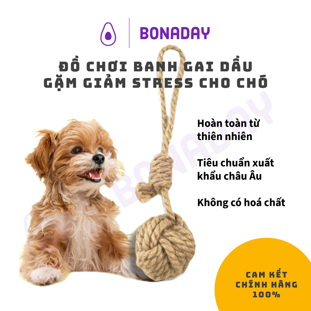 ĐỒ CHƠI BANH GAI DẦU GẶM GIẢM STRESS CHO CHÓ, BONADAY PETS, an toàn, tự ...