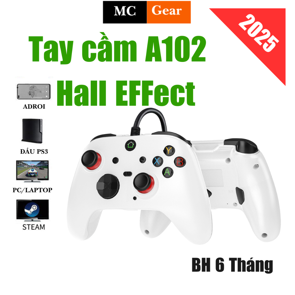 Tay cầm Chơi Game Có Dây A102 360 Hall EFFect Cho PC Laptop, PS3, ĐT chơi FF04 Full skill, Có ...
