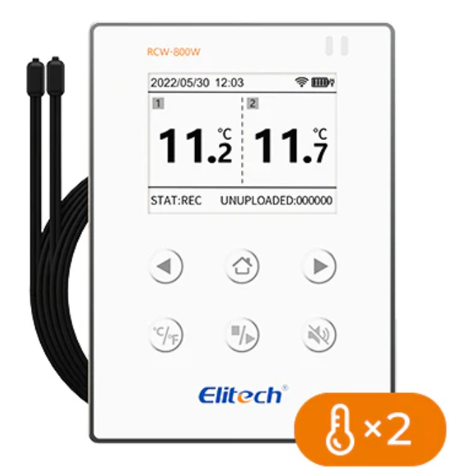NHIỆT KẾ TỰ GHI 2 SENSOR CẢNH BÁO TỪ XA ELITECH RCW-800W-TDE - KÈM DỊCH ...
