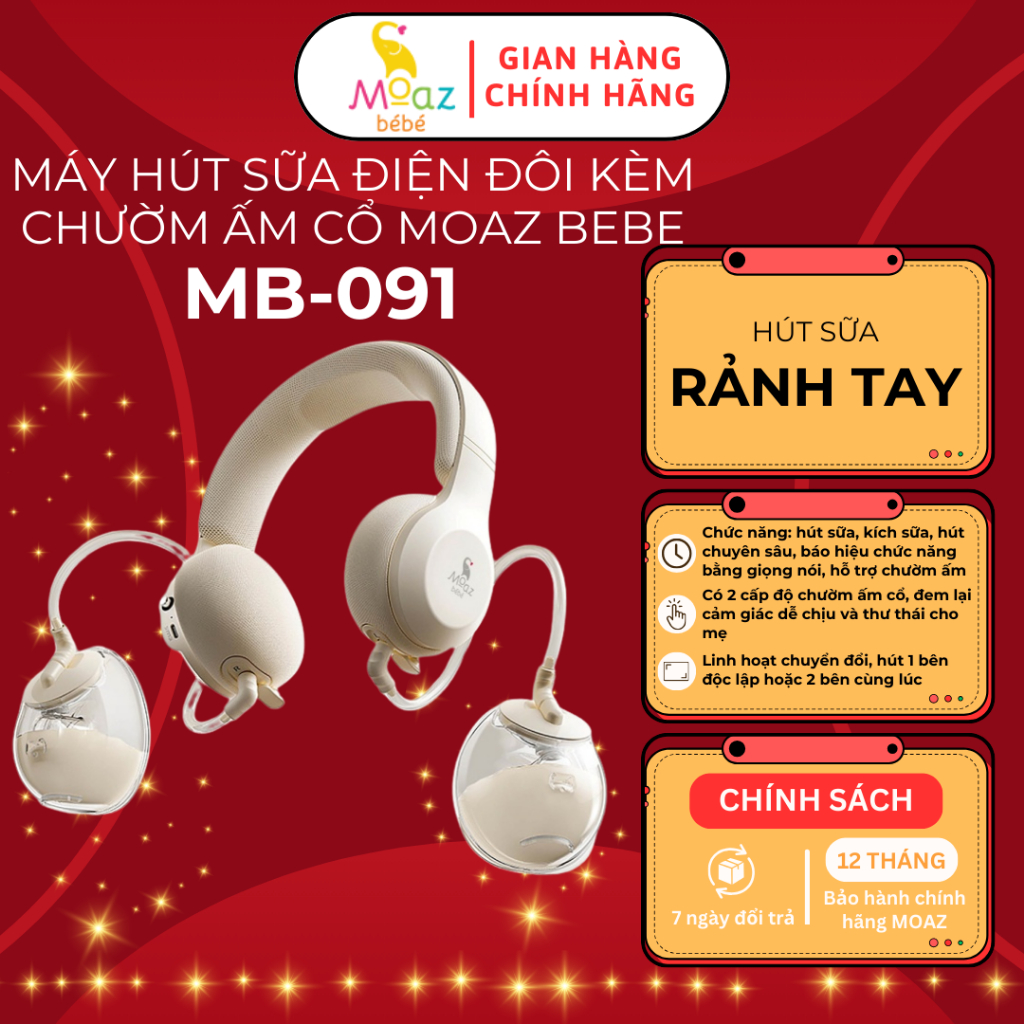 Máy hút sữa di động, máy hút sữa rảnh tay kèm chườm ấm cổ Moaz BeBe MB091 | Shopee Việt Nam