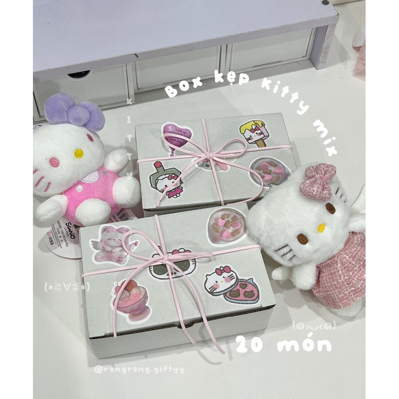 Box kẹp Kitty mix 20 món mix móc khoá kẹp tóc Hello Kitty dễ thương | Shopee Việt Nam