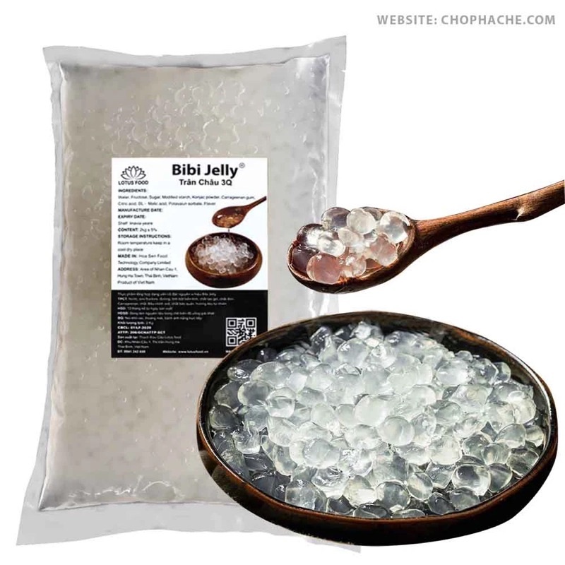 Thạch 3Q Jelly Trắng/ Đen/ Dâu/ Đào Tách Lẻ Chai 330ML Thương Hiệu Bibi ...