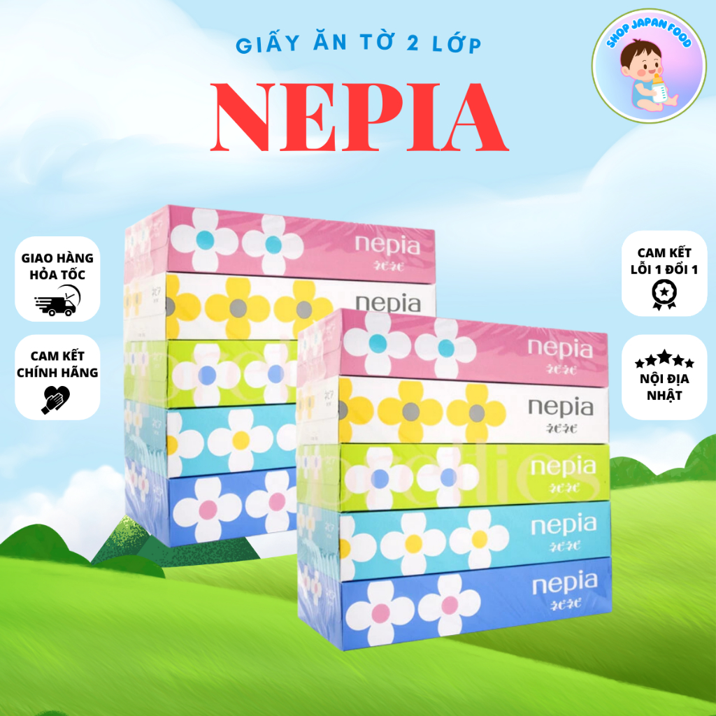 Giấy Ăn Nepia 150 tờ 2 lớp Nội Địa Nhật Set 5 Hộp - bán theo sét 5 | Shopee Việt Nam