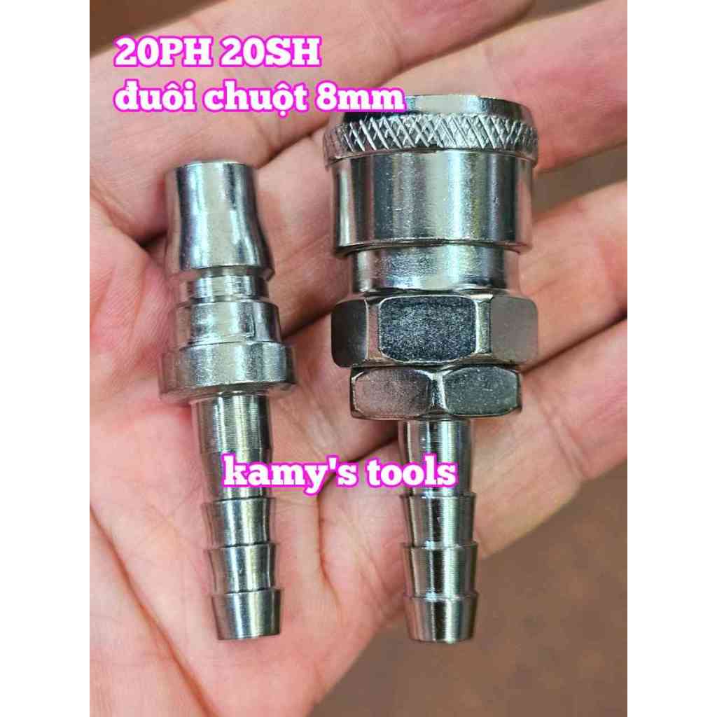 Bộ nối nhanh hơi khí nén đuôi chuột dây 8mm 20SH 20PH Wetools WT-20SH WT-20PH | Shopee Việt Nam
